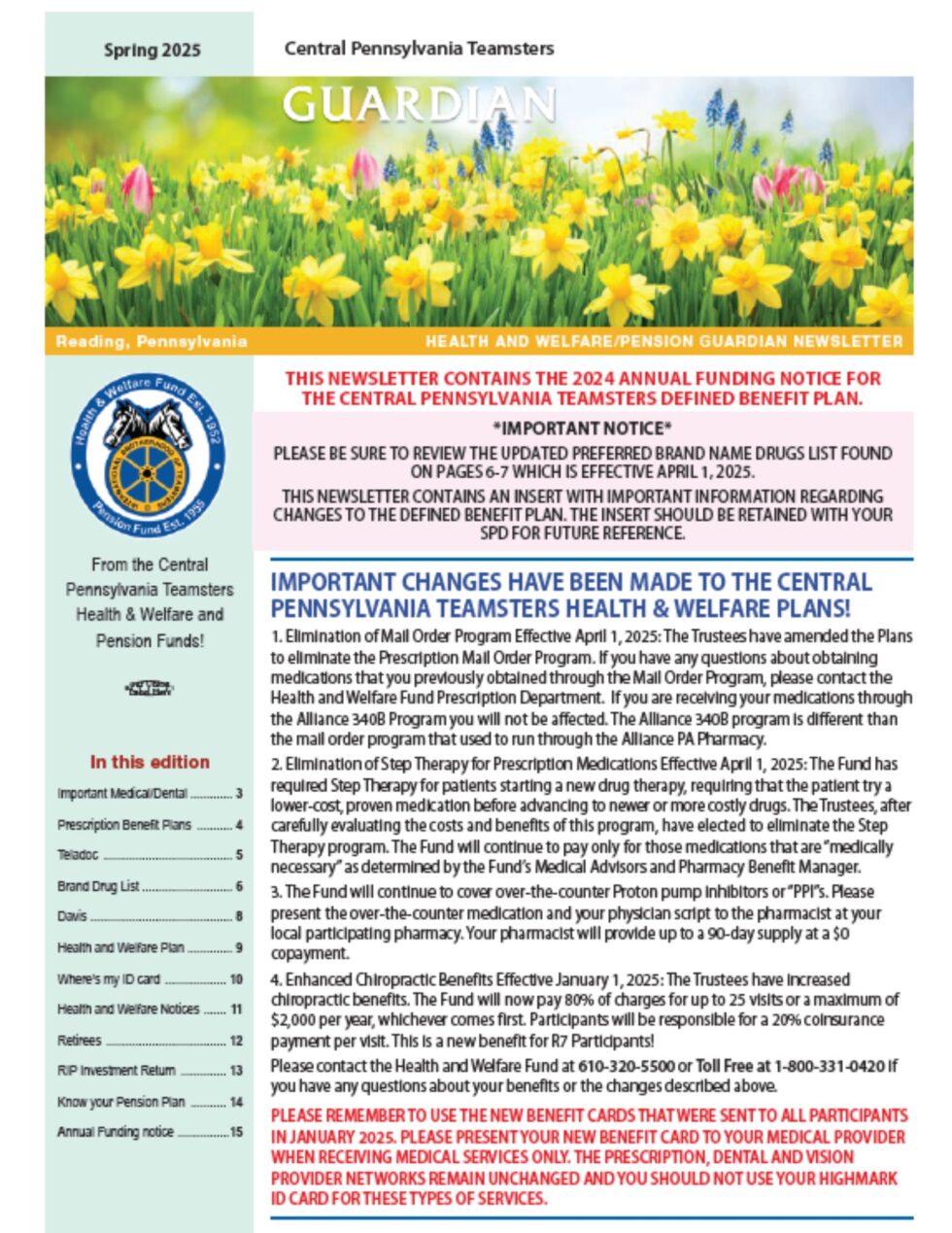 CENTRAL PENNSYLVANIA TEAMSTERS | Health Benefits & Pensions